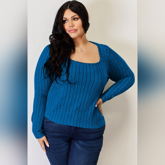 Basic Bae | Tops | Basic Bae Full Size Ribbed Long Sleeve Tshirt Top ...